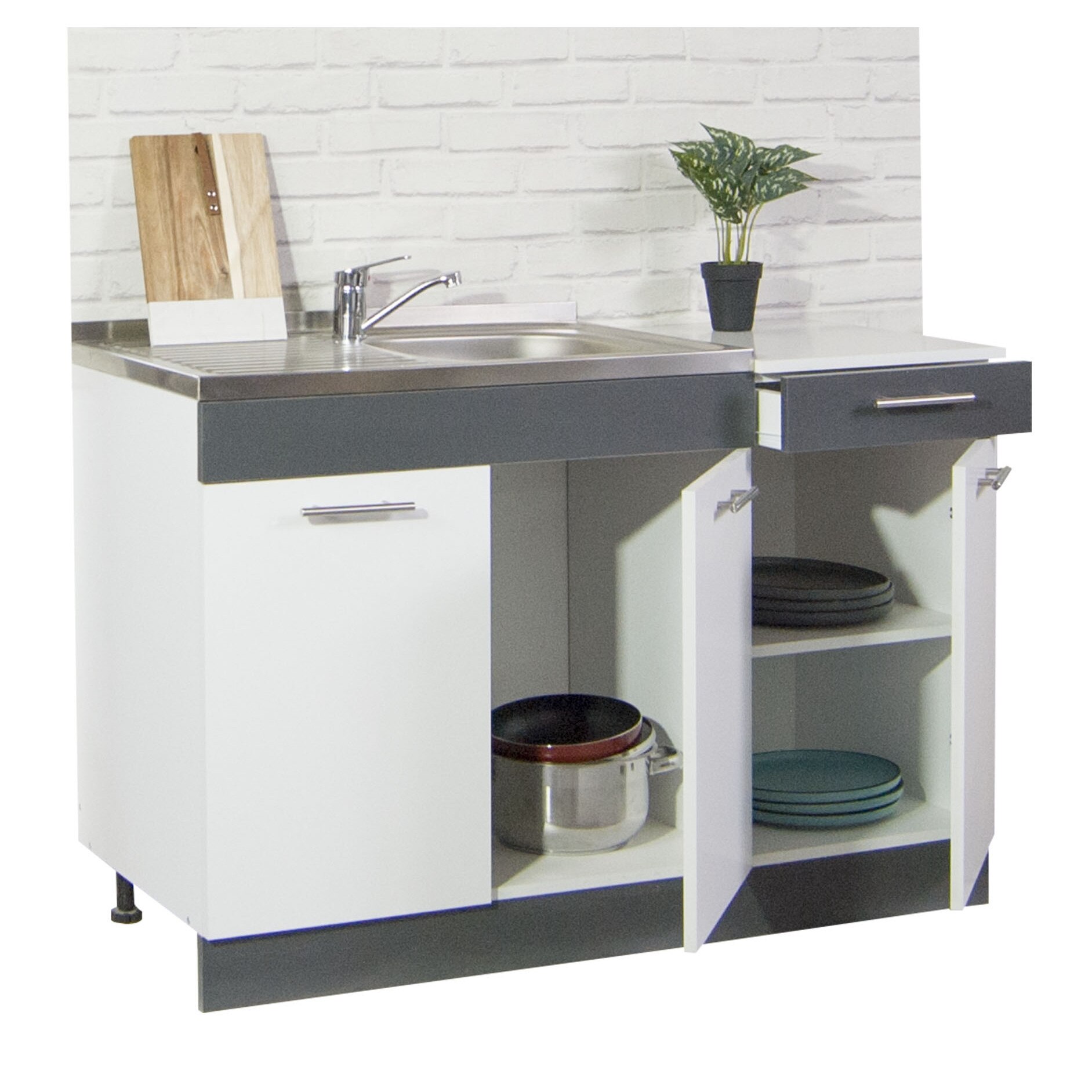 Corp inferior bucatarie, Badenmob, seria Sarona, 120.02x50cm, alb ...