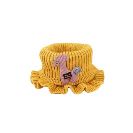 Fular copii, tip guler rulat, model girafa, galben, EFAYN - eMAG.ro