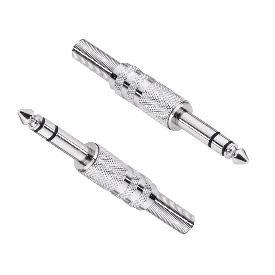 Set 2 Mufe Metalice, Audio Stereo, Jack 6.3mm Tata, cu Protectie Cablu - eMAG.ro