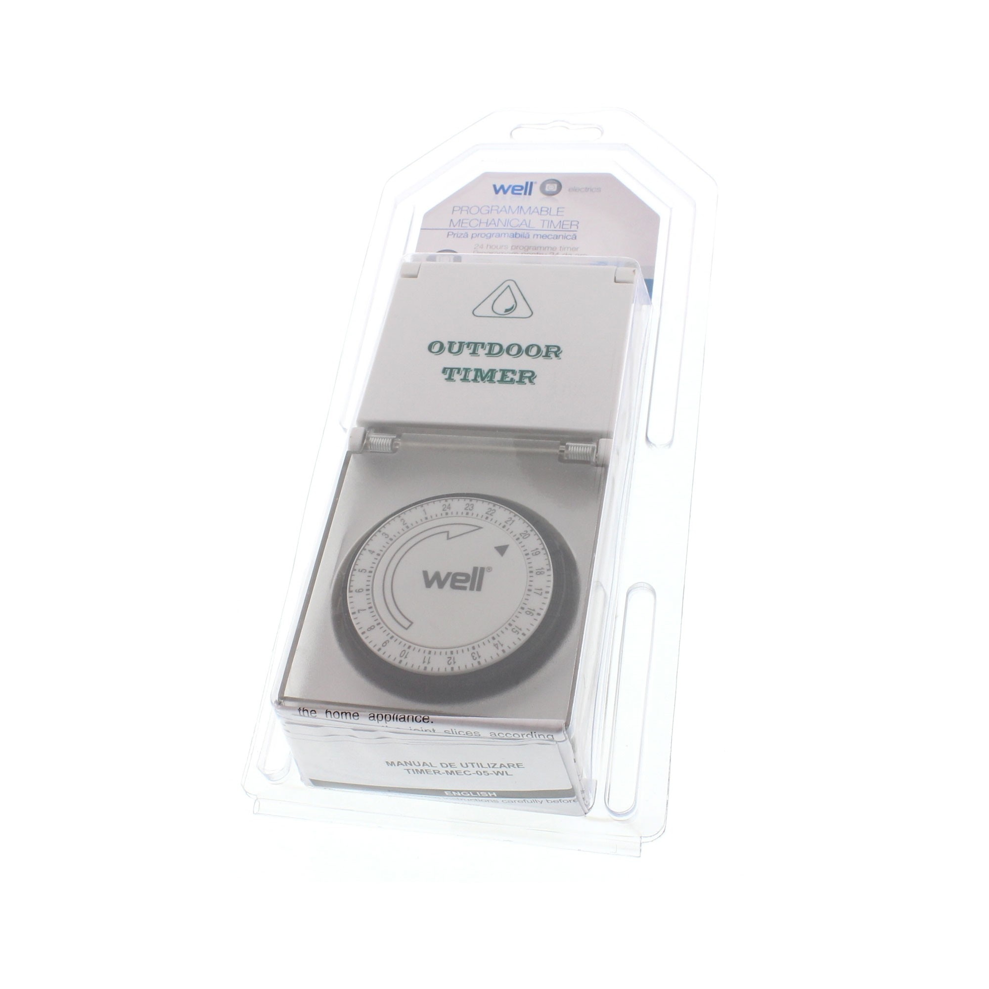 Priza programabila mecanica TIMER-05-W, 16A, 220-240V, exterior - eMAG.ro
