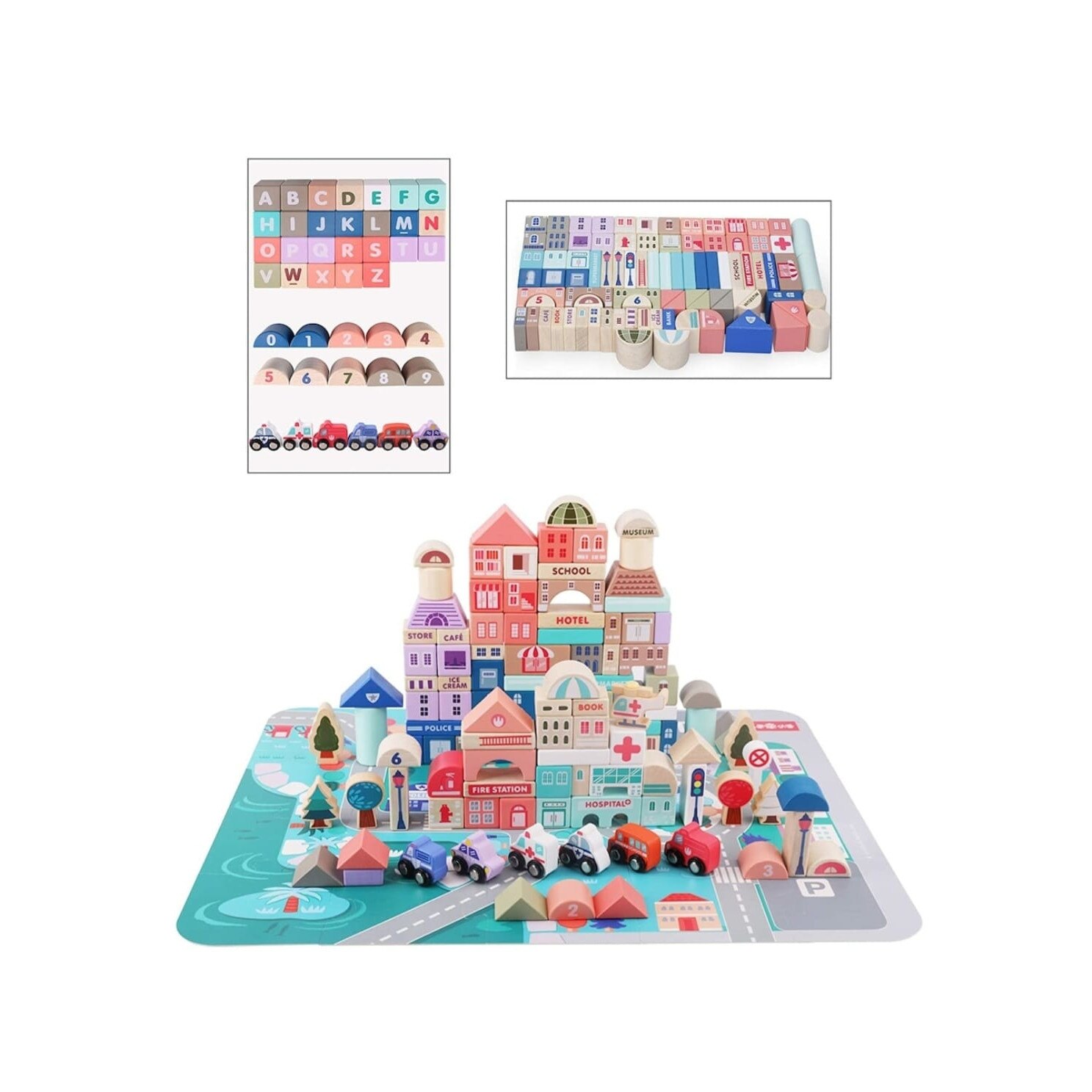 Joc Orasel Cuburi Din Lemn Montessori,115 Piese - eMAG.ro