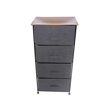 Comoda gri cu 4 sertare, 45 x 30 x 94 cm, Grunberg TB68 - eMAG.ro