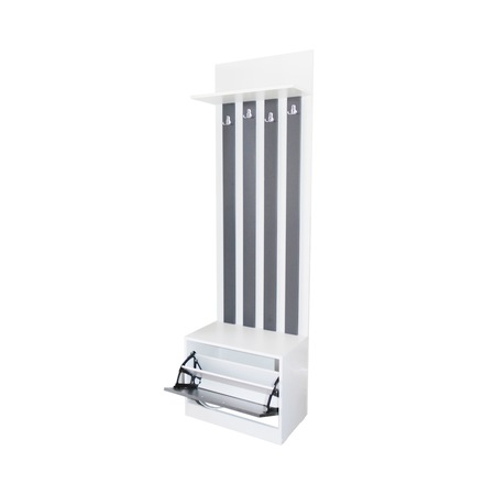 Cuier Andrei Alb cu Gri, 60 x 37 x 200 cm - eMAG.ro