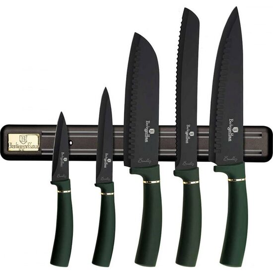 Set cutite bucatarie cu suport magnetic BERLINGER HAUS Emerald BH/2532 ...