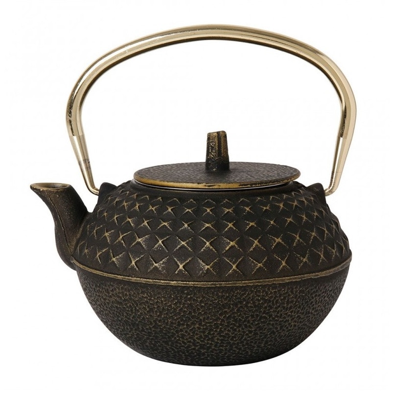 Ceainic fonta cu infuzor - Tresse Noir, Negru, Fonta, 1200 ml - eMAG.ro