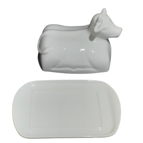 Untiera cu capac, Galzone Denmark, Model vacuta, Ceramica, 18x13x12.5 ...