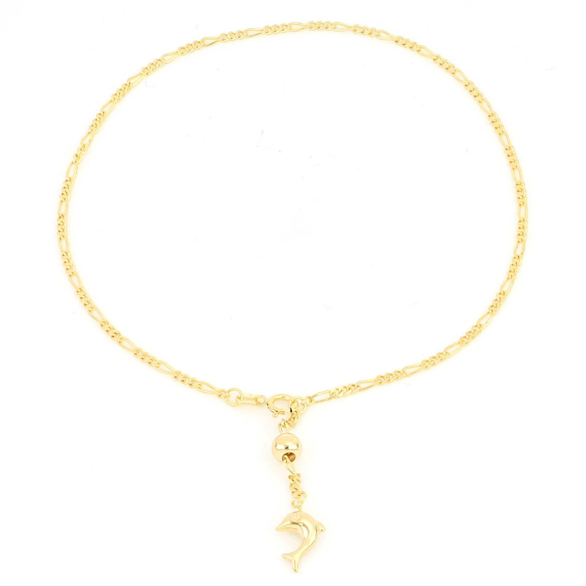 Bratara picior cu pandant delfin, aur 14k - eMAG.ro