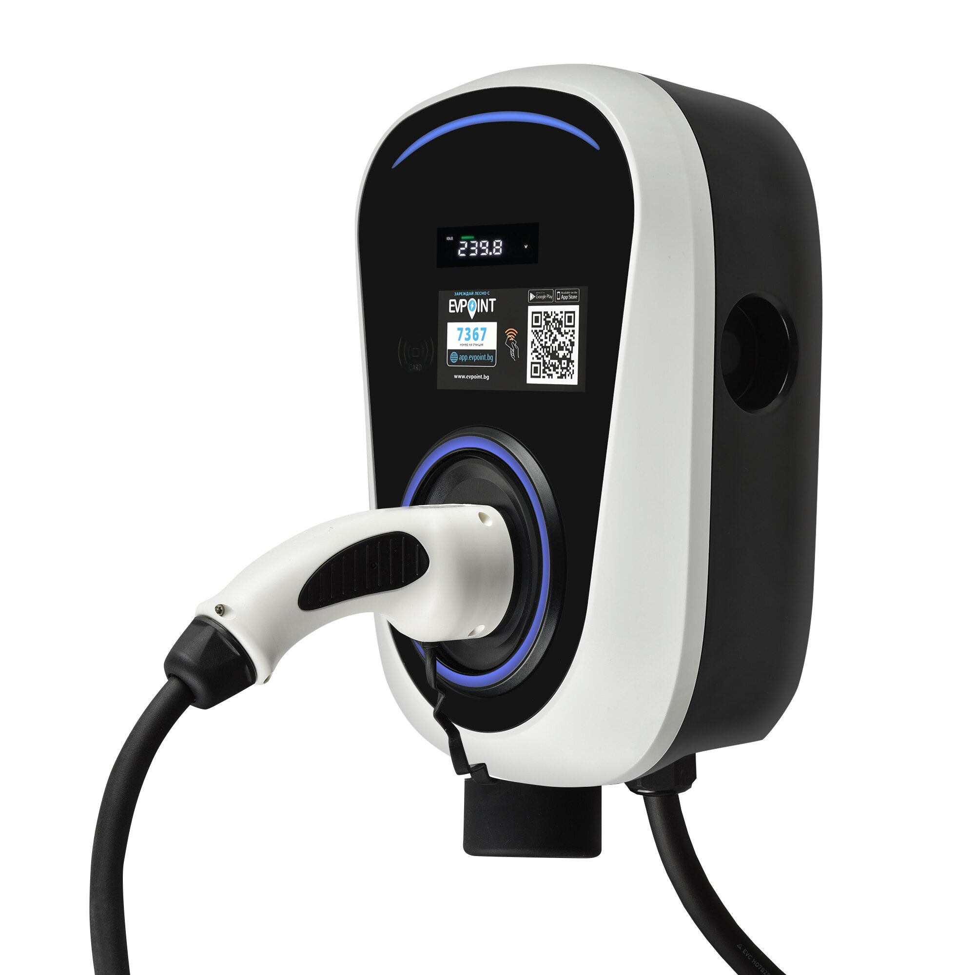 Зарядна станция за електромобил EVPoint EV22, 22 kW, Кабел Тип 2, OCPP, GSM, LAN, Wi-Fi, RFID ...