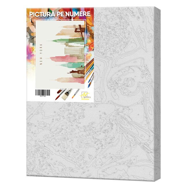 Set pictura pe numere, New York poster, 40x50 cm, panza bumbac pe rama ...