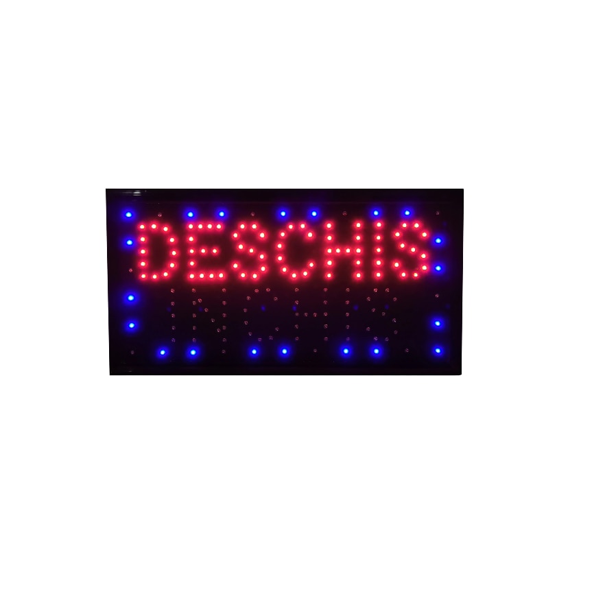 Reclama LED JRH, Magazin Deschis - Inchis, cu buton schimbare mesaj ...