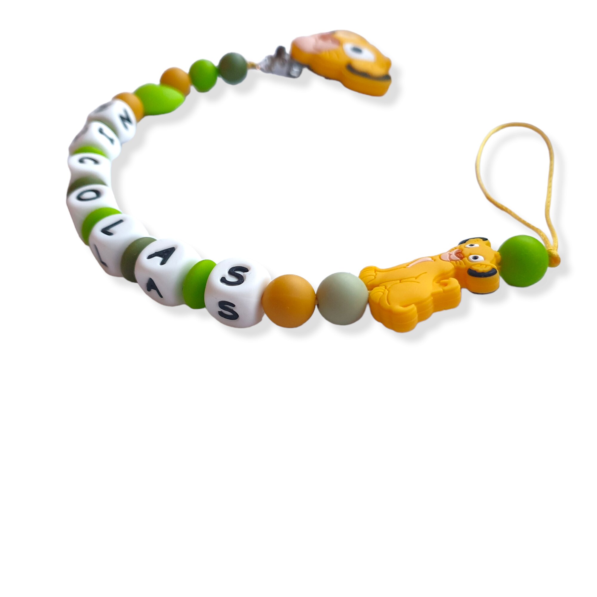 Lantisor personalizat pentru suzeta din silicon alimentar/ Leul Simba ...