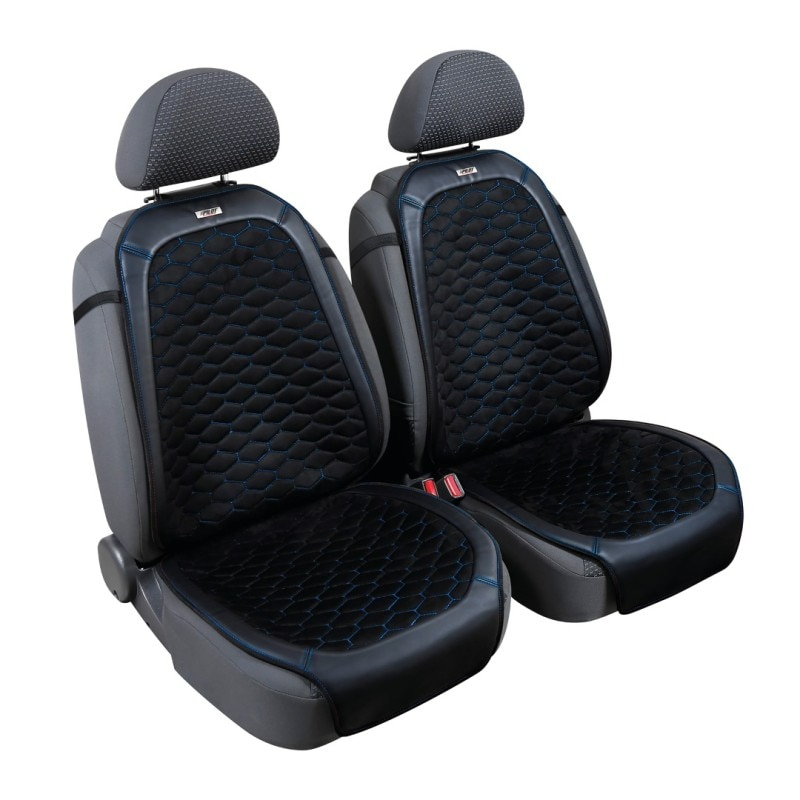 Set 2 huse scaun auto Daytona, Lampa, Piele/Poliester, Negru - eMAG.ro