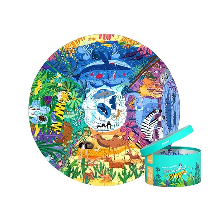 Puzzle Animale, MiDeer, 150 piese, Carton, Rotund, Multicolor, 5 ani+ ...