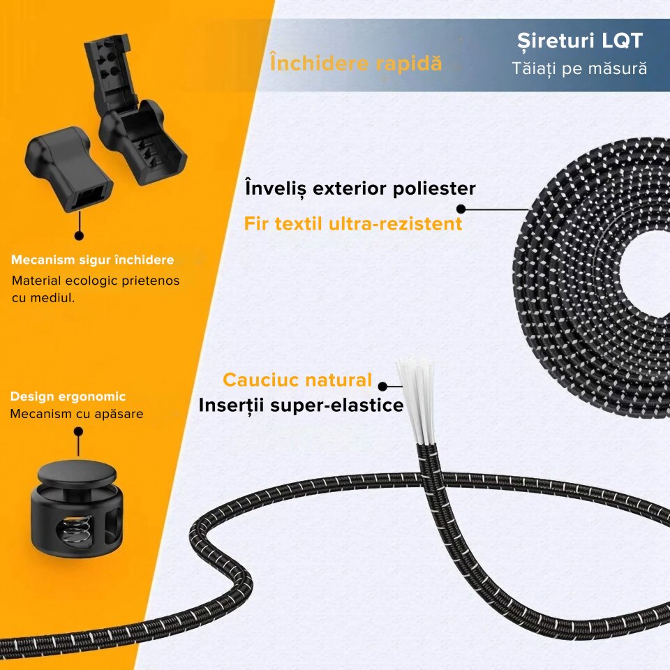 Sireturi Elastice reflectorizante LQT cu sistem NO TOUCH cu Locker ...