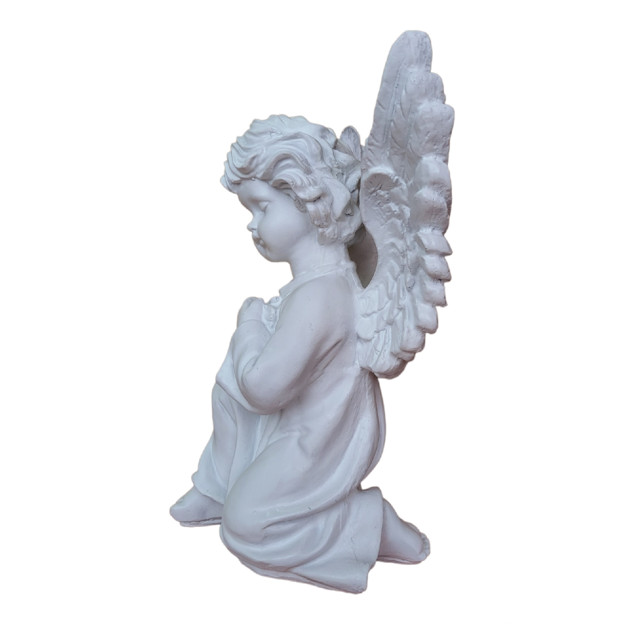 Statueta Inger care se roaga, polystone, exterior, alb, inaltime 30 cm ...