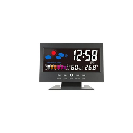 Statie meteo de interior cu ceas si alarma, 8082T, afisare ora, data ...