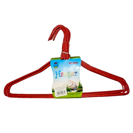 Set 10 umerase rosii din metal cu invelis de plastic pentru haine - eMAG.ro