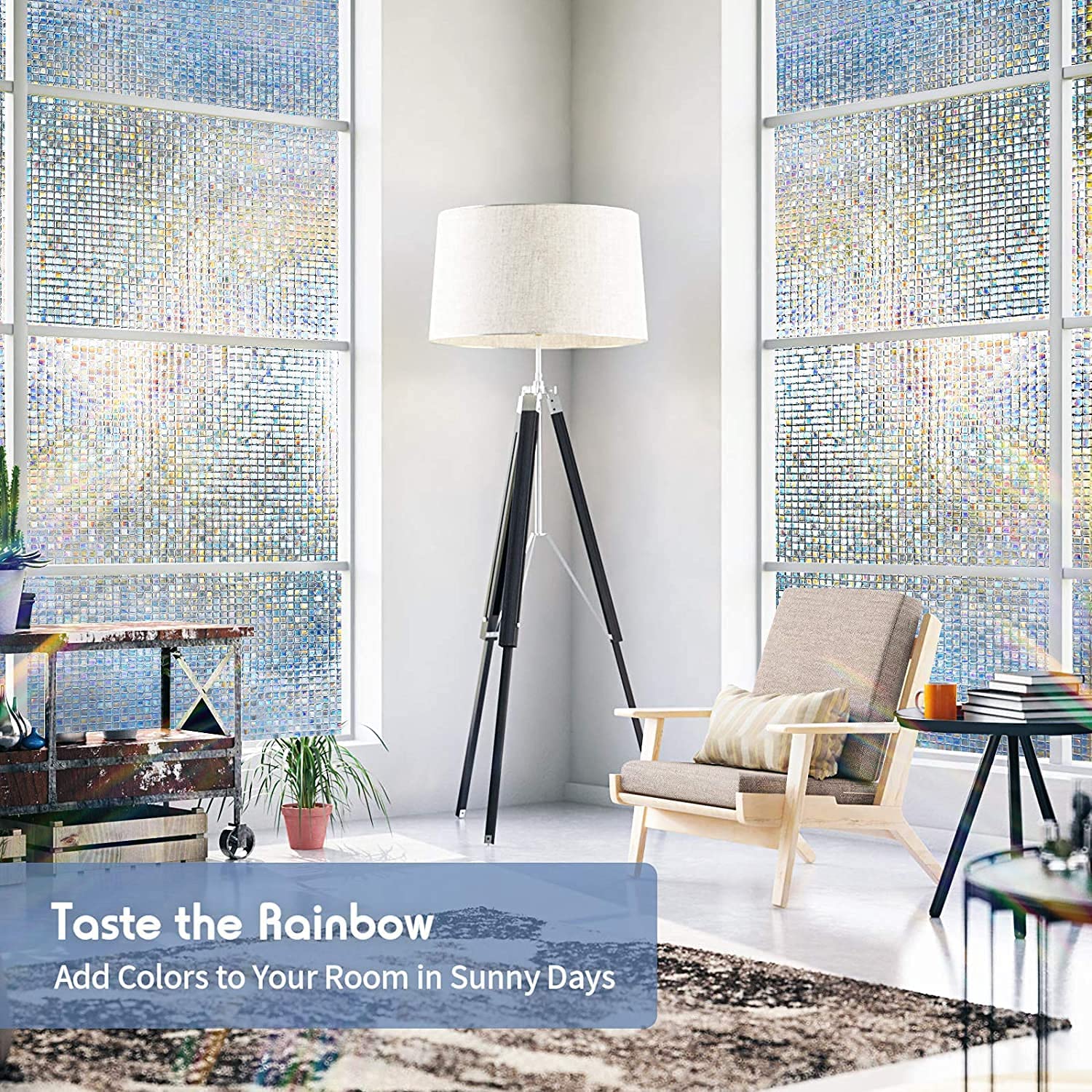 Folie Autoadeziva pentru Geam, Oricean, PVC, Reutilizabil, Mozaic ...