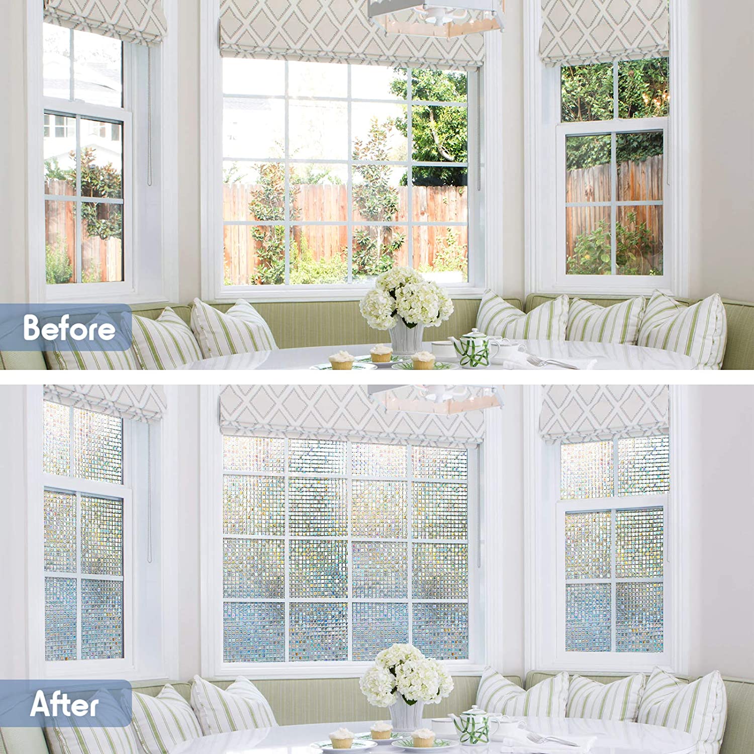 Folie Autoadeziva pentru Geam, Oricean, PVC, Reutilizabil, Mozaic ...