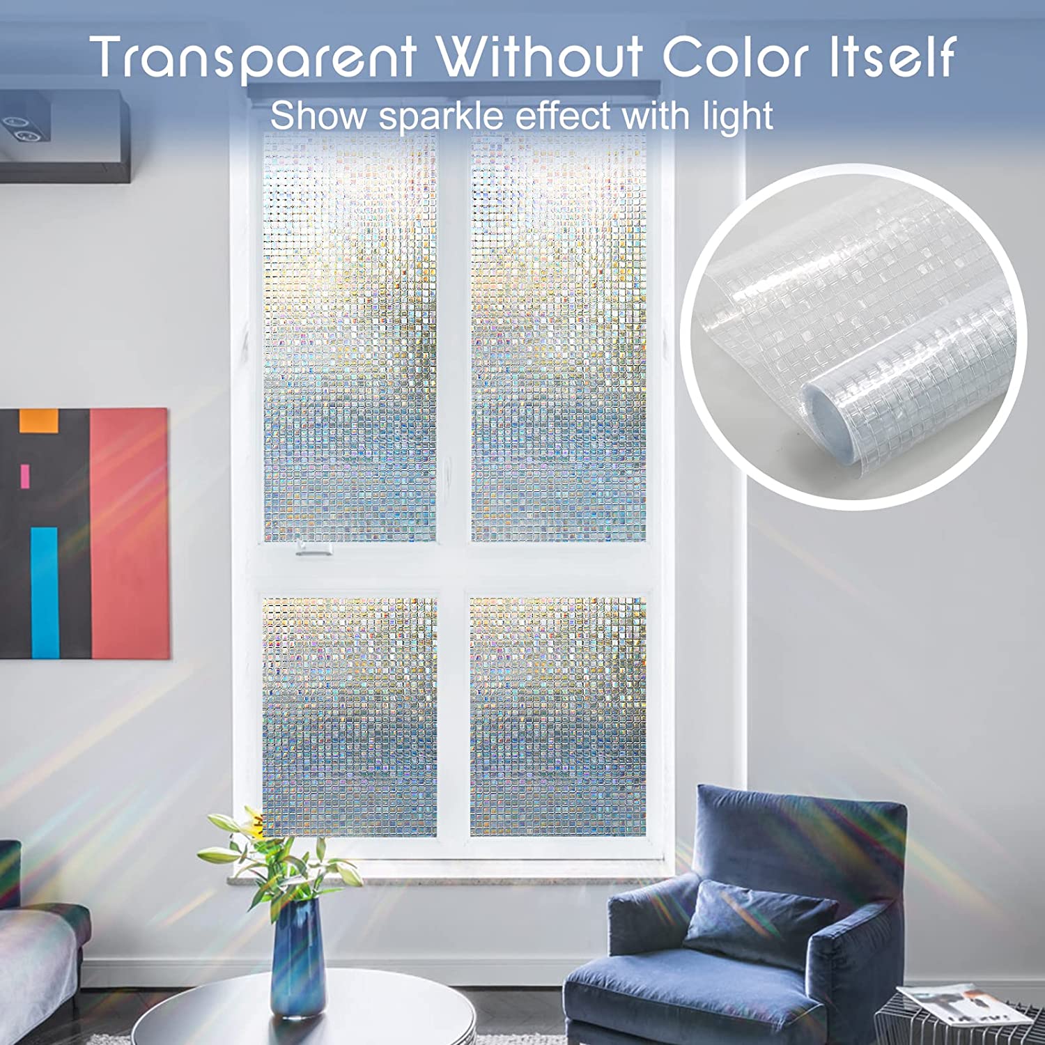 Folie Autoadeziva pentru Geam, Oricean, PVC, Reutilizabil, Mozaic ...