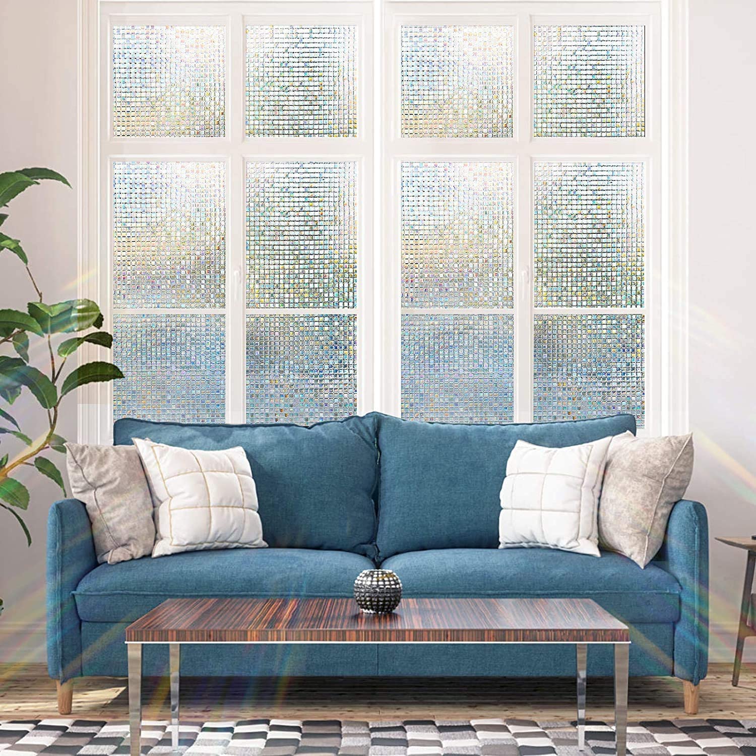 Folie Autoadeziva pentru Geam, Oricean, PVC, Reutilizabil, Mozaic ...