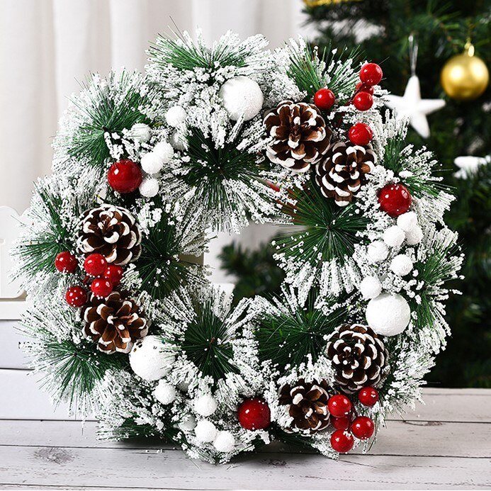 Коледен венец Flippy, диаметър 32 см, изработен от изкуствена ела ...