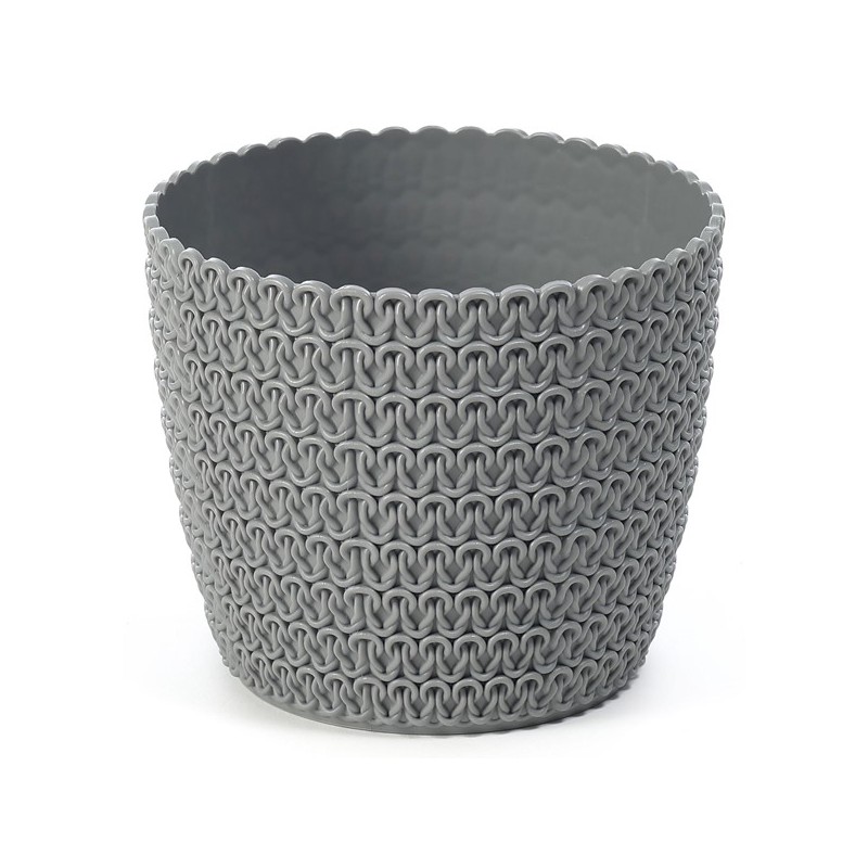 Ghiveci Magnolia, Lamela, Plastic, 22 cm, Gri - eMAG.ro