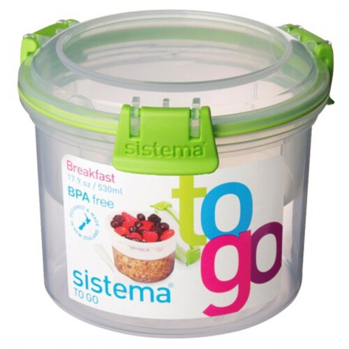 Recipient mic dejun 2 compartimente lingurita To Go, 530 ml - eMAG.ro