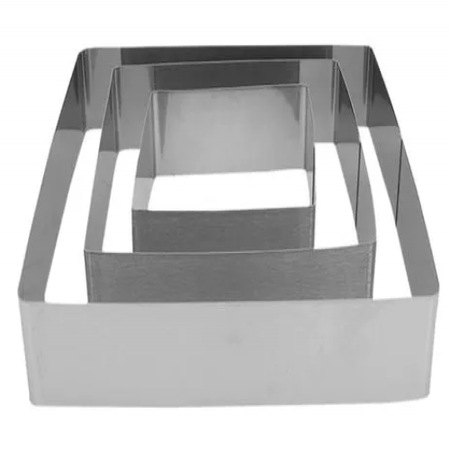 Set 3 forme pentru tort, patrat, inox - eMAG.ro