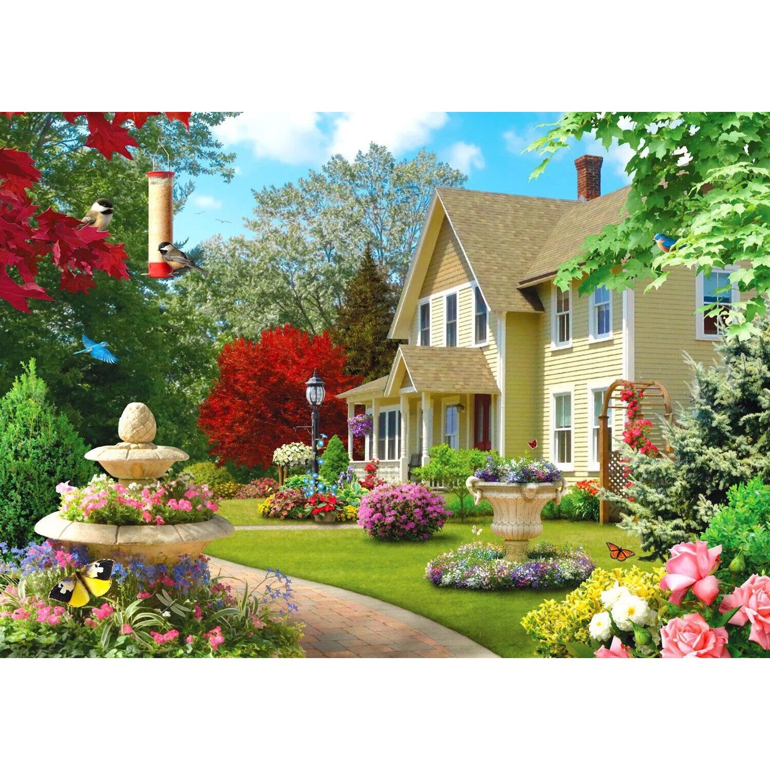 Puzzle 1000 Piese ENJOY – Summer Morning, Peisaj de Vara cu Gradina ...