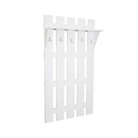 Cuier perete cu 5 fasii Alb, 80 x 25 x 150 cm - eMAG.ro