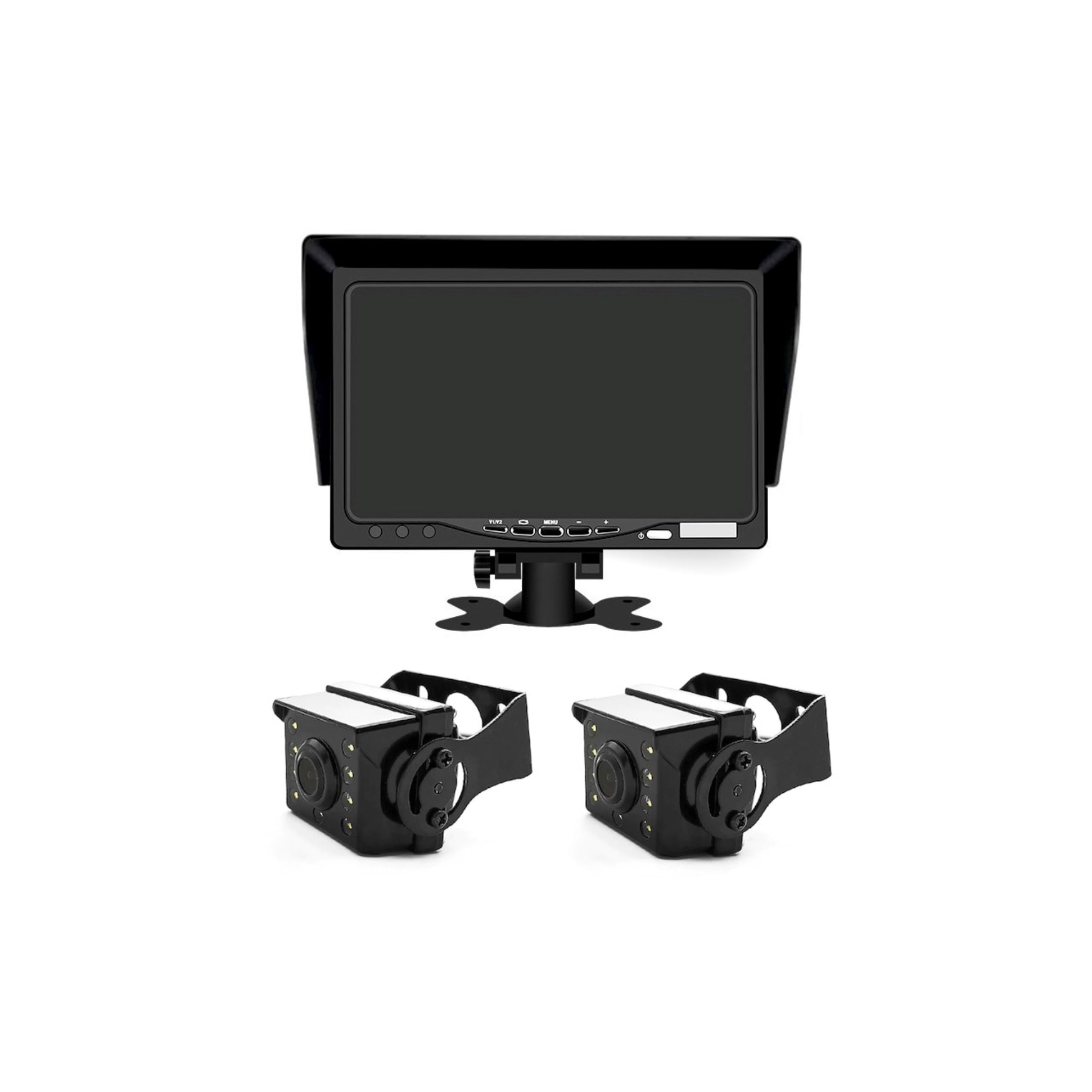Set camere auto DVR, metalice IR cu monitor, pentru tiruri, autocare ...