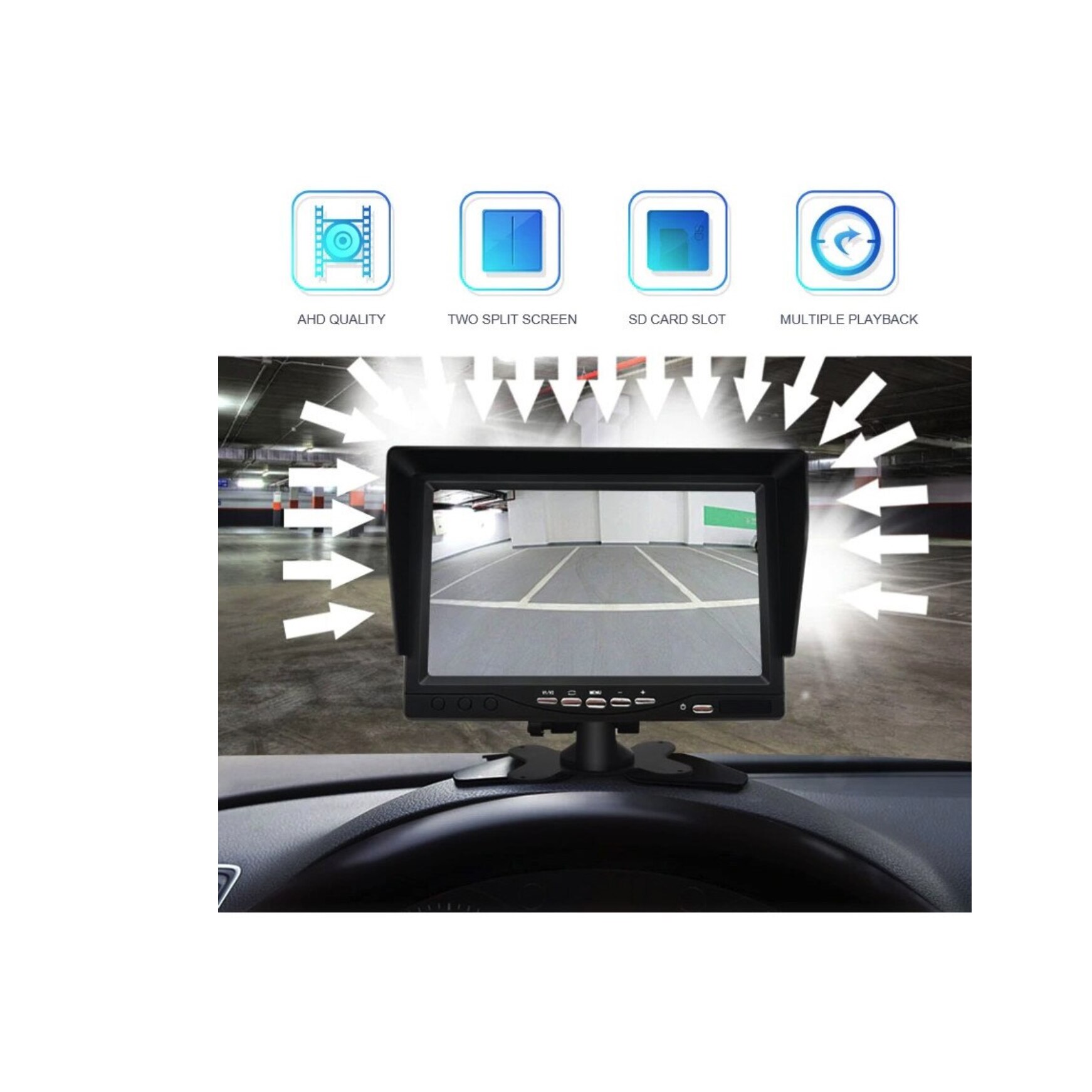 Set camere auto DVR, metalice IR cu monitor, pentru tiruri, autocare ...