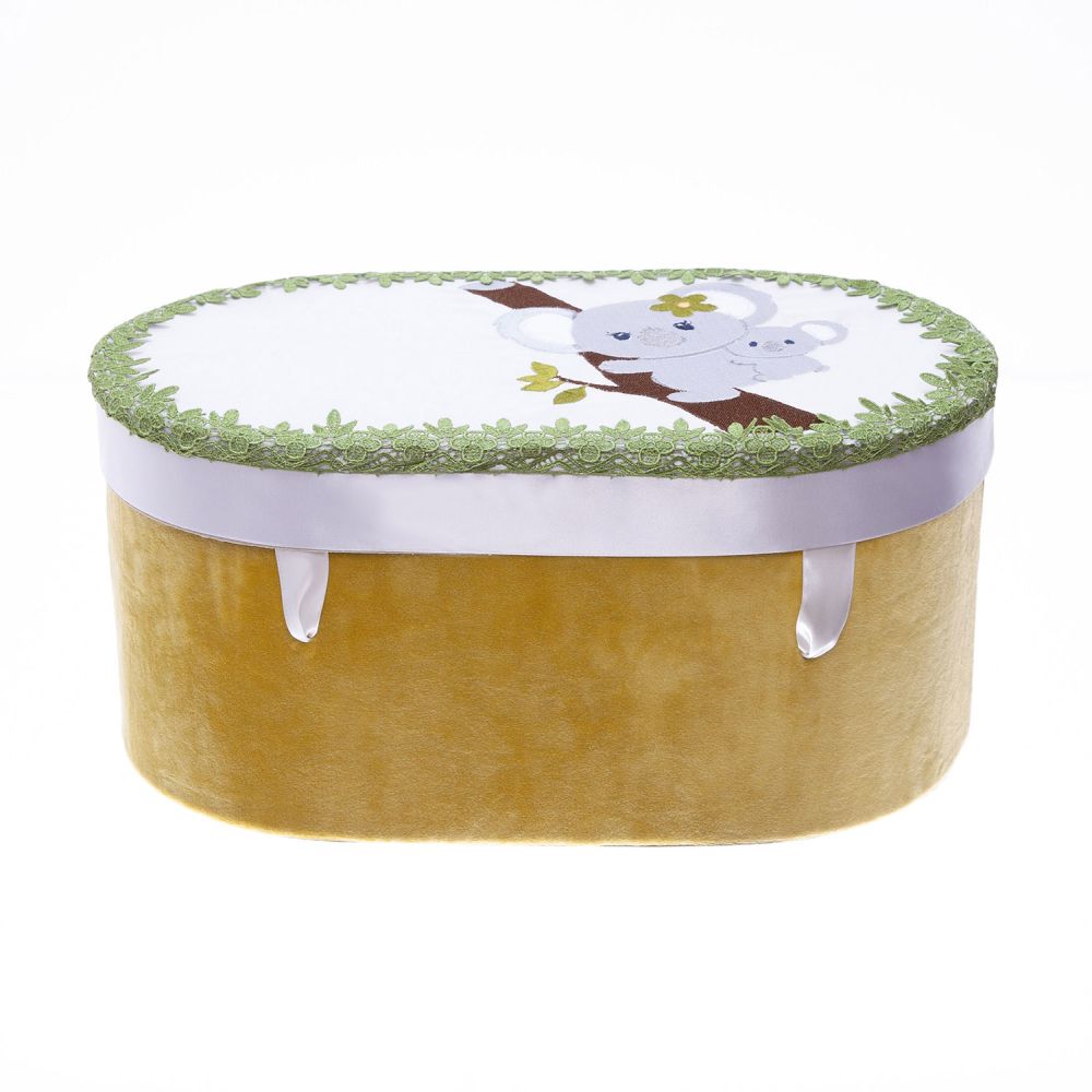 Cufar trusou botez Ursulet Koala, Verde, Catifea, 1 piesa - eMAG.ro