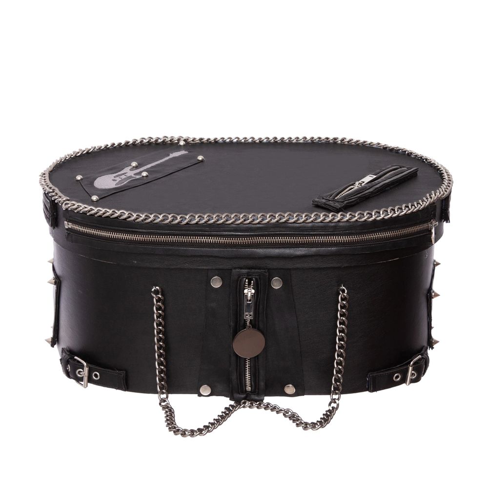 Cufar trusou botez Chitara Rock, Negru, Piele, 1 piesa - eMAG.ro