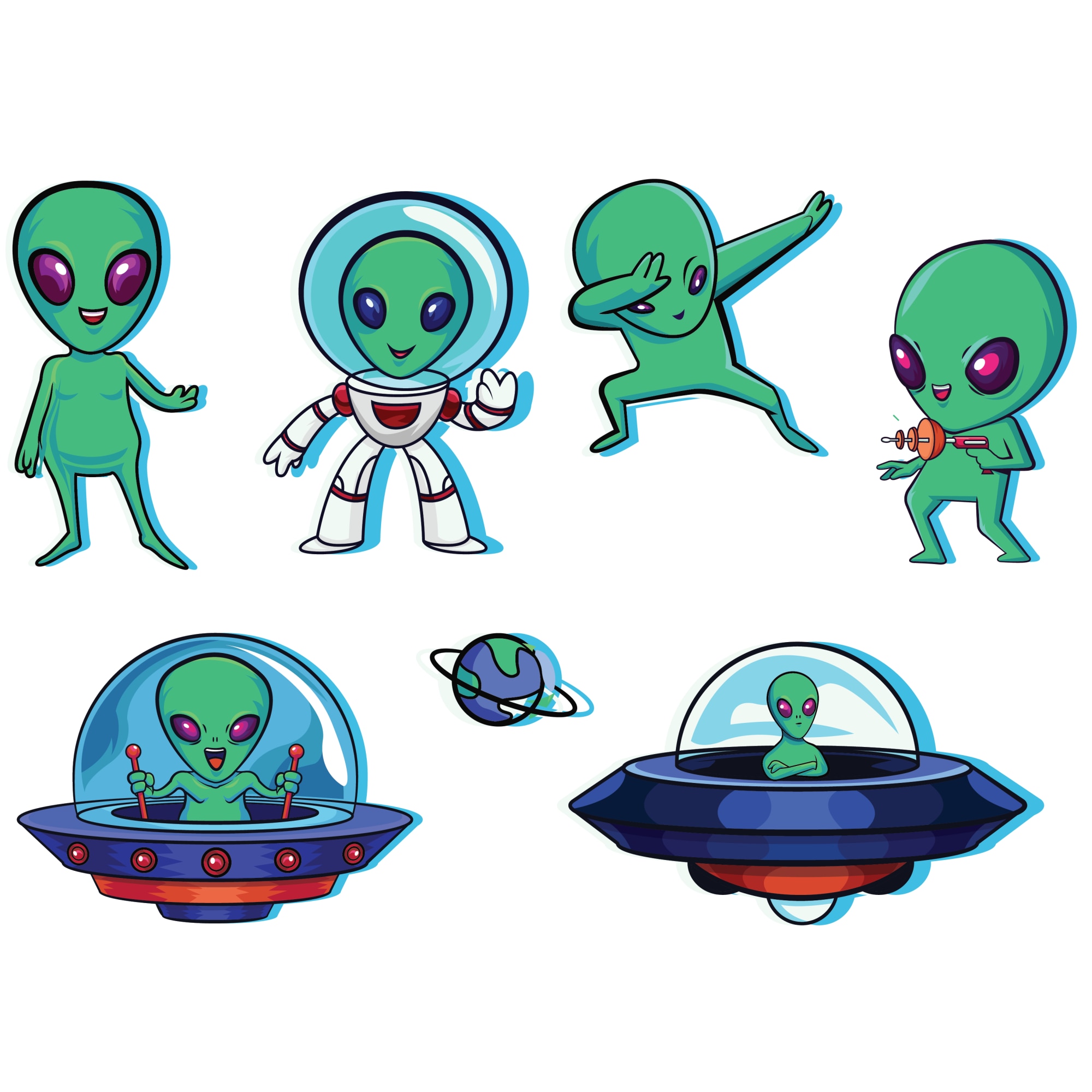 Stickere Extraterestrii A4 7pcs - eMAG.ro