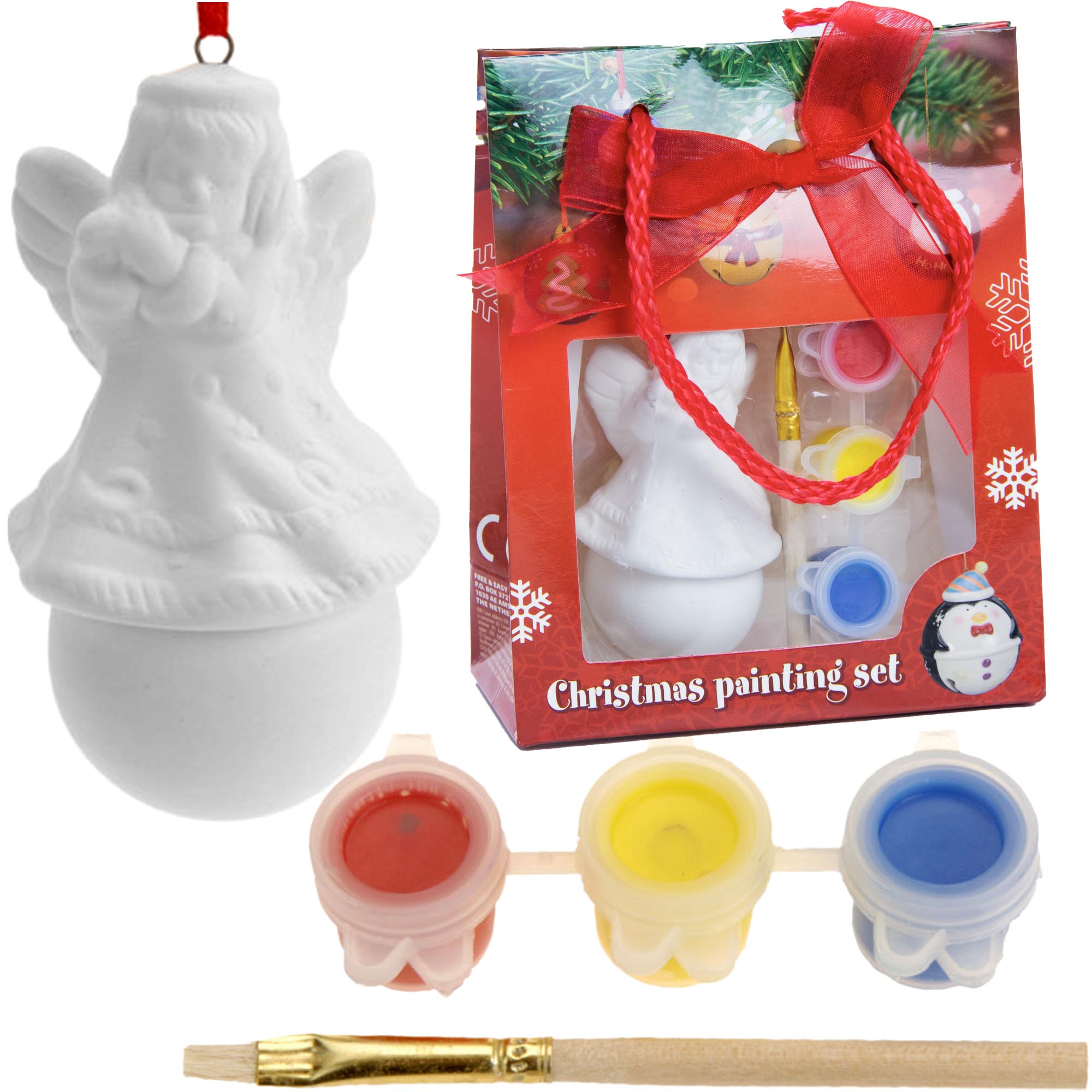 Gipsz, festett, karácsony, dekoráció, karácsonyfa, bomba, angyal - eMAG.hu