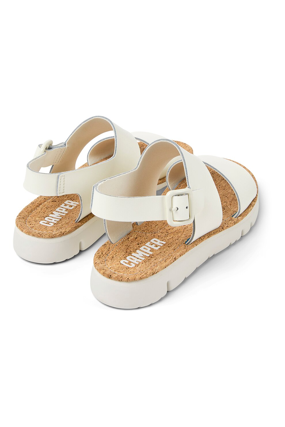 Camper, Sandale cu catarama si garnituri din piele, Alb optic, 36 - eMAG.ro