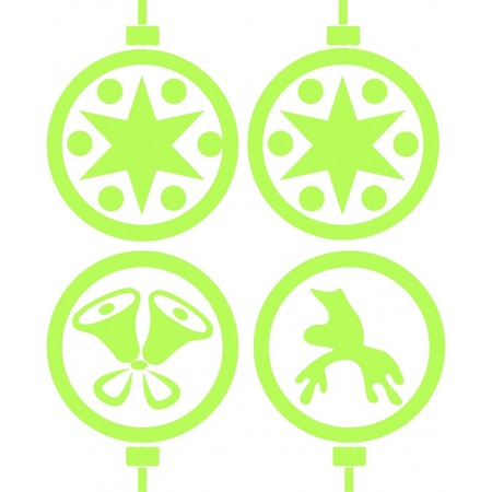 Set 4 sticker fosforescente autoadezive, ProCart®, Globuri decorative ...