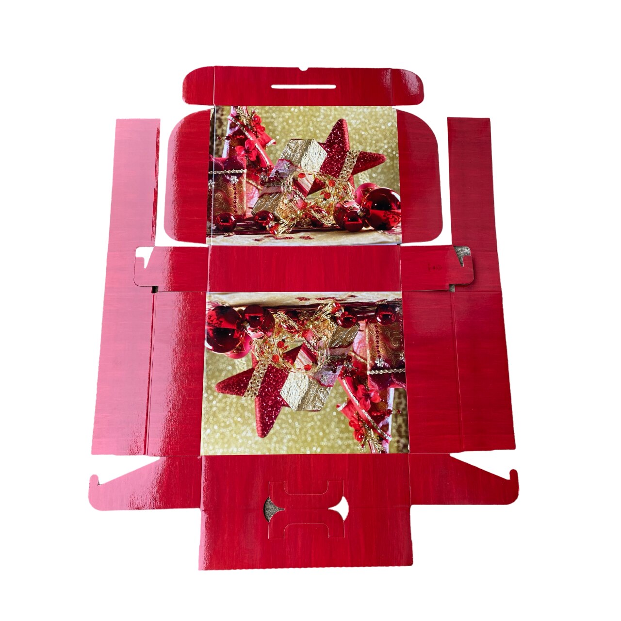 Комплект от 10 подаръчни кутии със самоформираща се дръжка със зимен ...