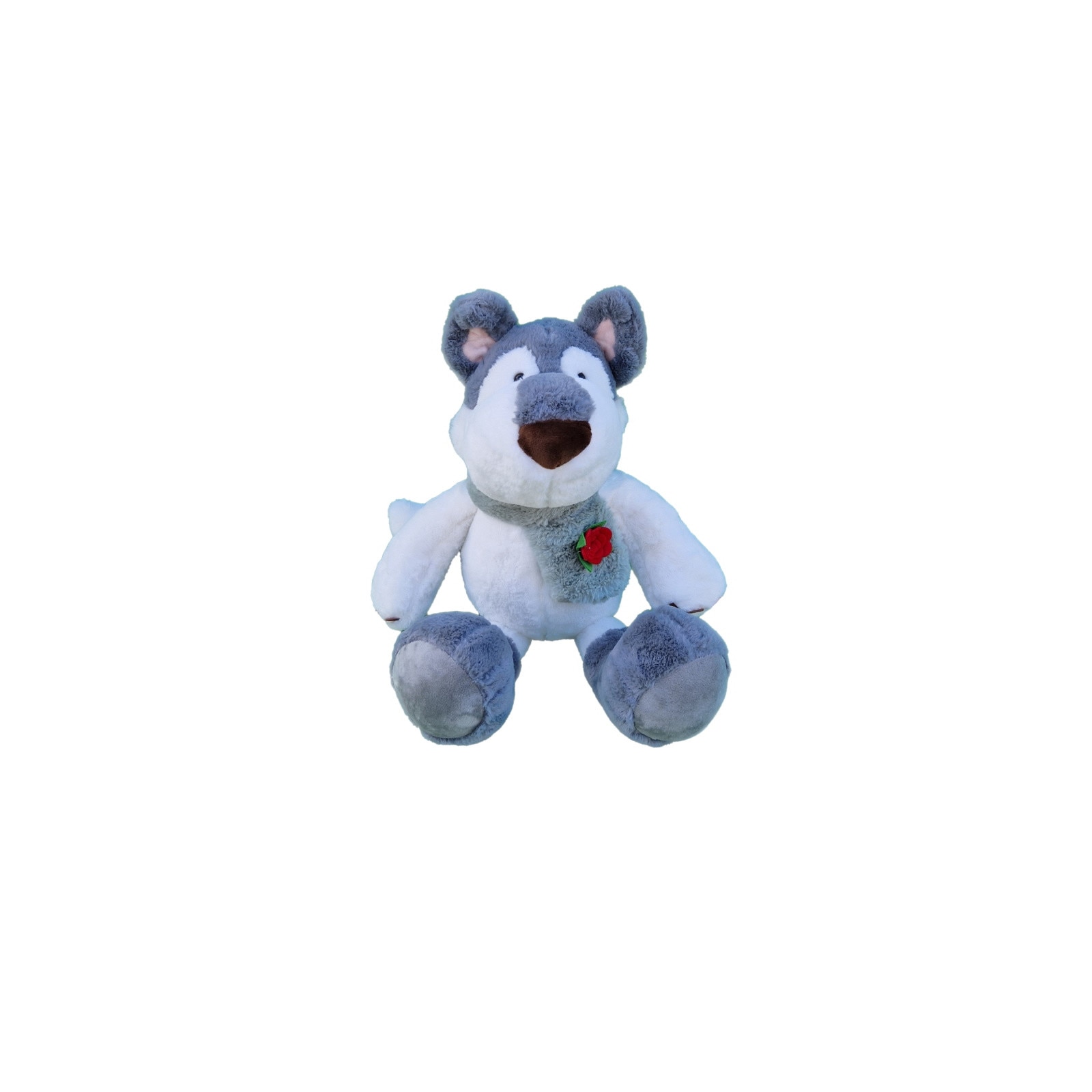 Lup de plus gri cu trandafir, 50cm - eMAG.ro