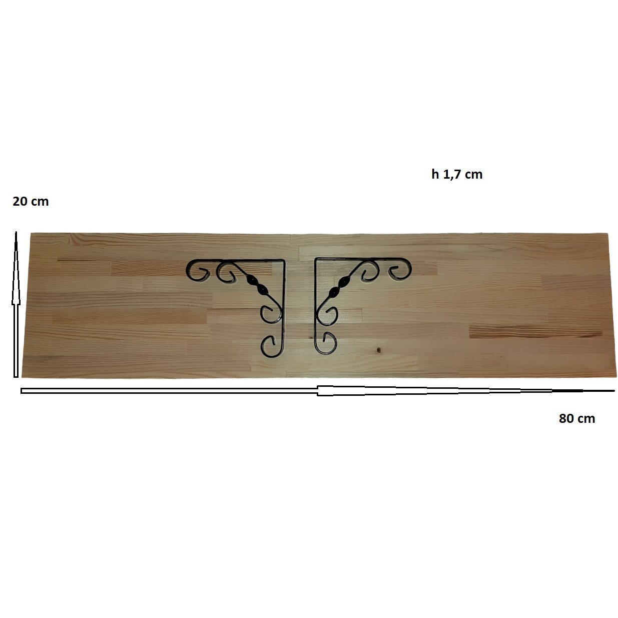 Set Doua Console, Suporti din fier forjat 13.5x 13.5 cm cu polita ...