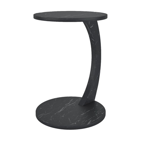 Masuta laterala, en.casa, Holeby, 56 x 38 cm, pal, negru marmorat ...