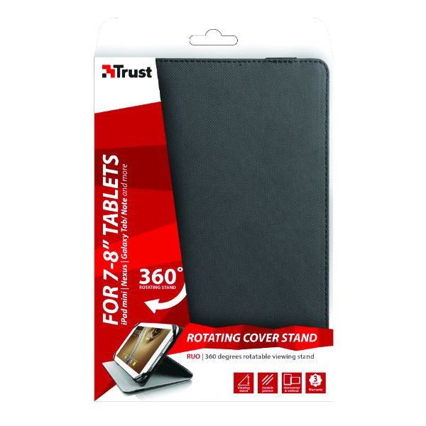 Trust Ruo Rotating Cover tablet tok 7-8" fekete (19549) (19549 ...