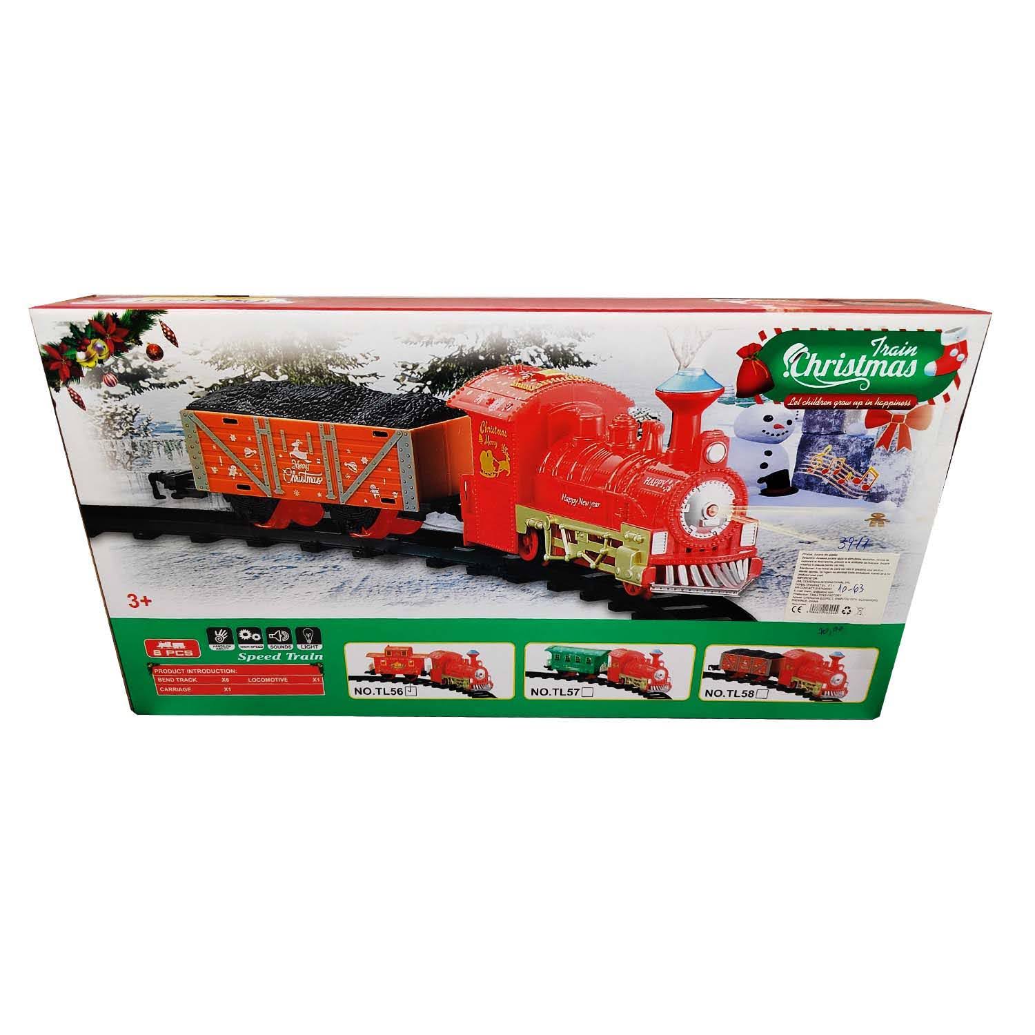 Tren Cu Sine De Craciun 8 Piese Locomotiva Cu Un Vagon Visionxxi Emagro