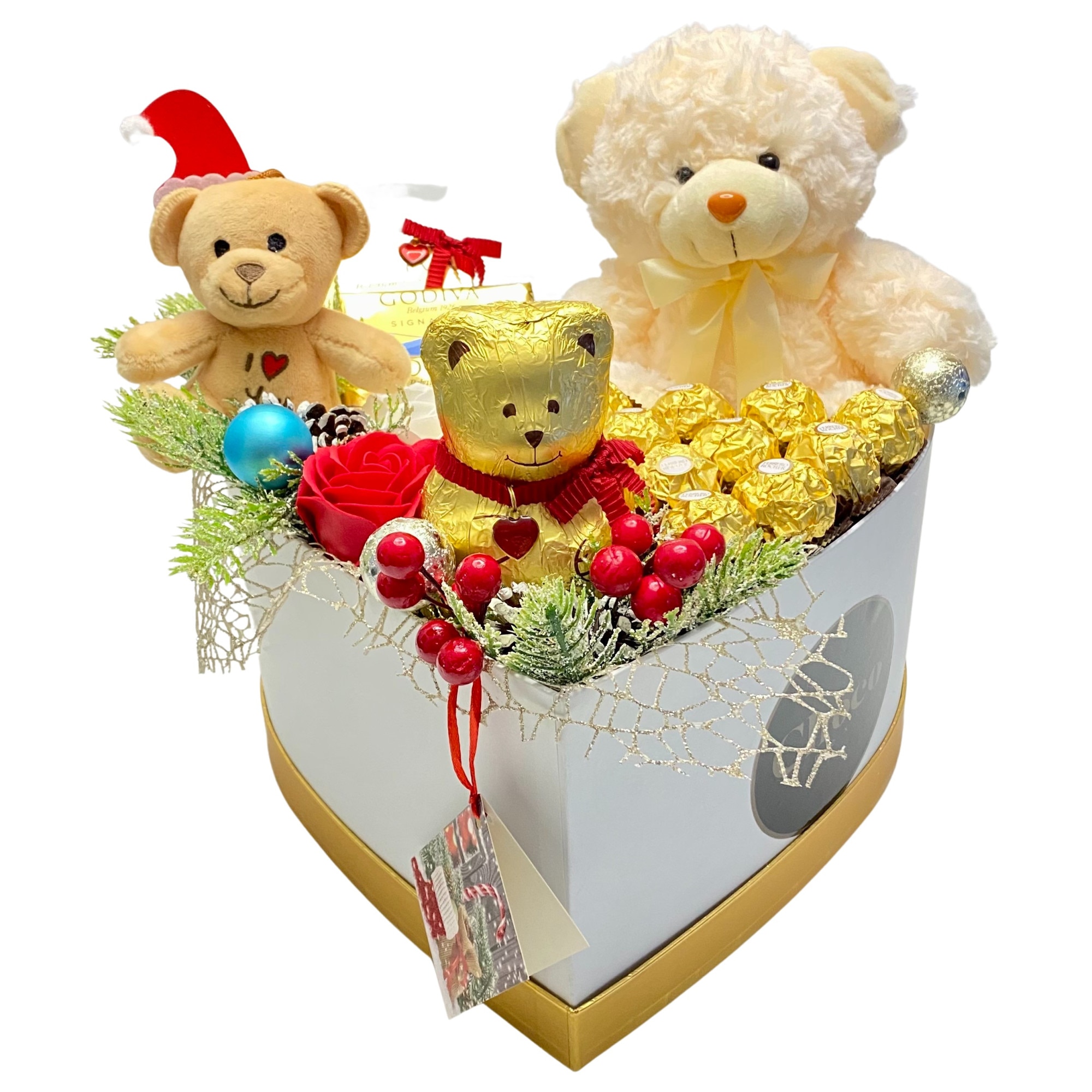 Chocobox díszdoboz, rózsák, csokoládé, medve, üdvözlőlap - eMAG.hu