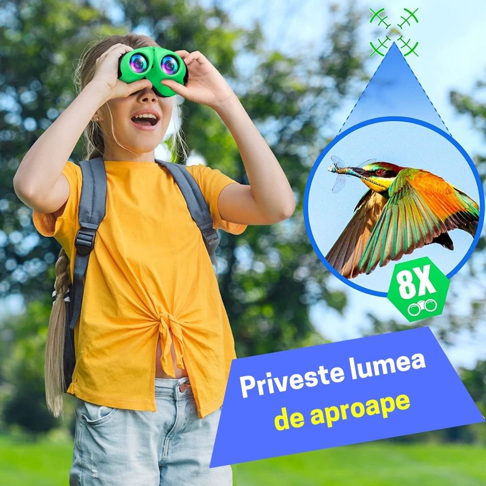 Binoclu pentru copii, binoclu pliabil, rezistent la socuri, vedere ...
