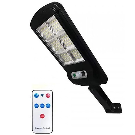 Lampa solara perete, stradala, 96 LED, senzor de miscare, telecomanda ...