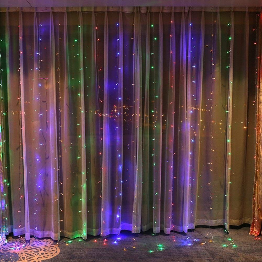 Instalatie luminoasa de Craciun tip perdea de 3 m x 3 m, 300 leduri ...