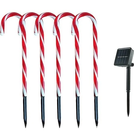 Set 5 Acadele pentru Craciun, de exterior, incarcare solara, 40 cm ...